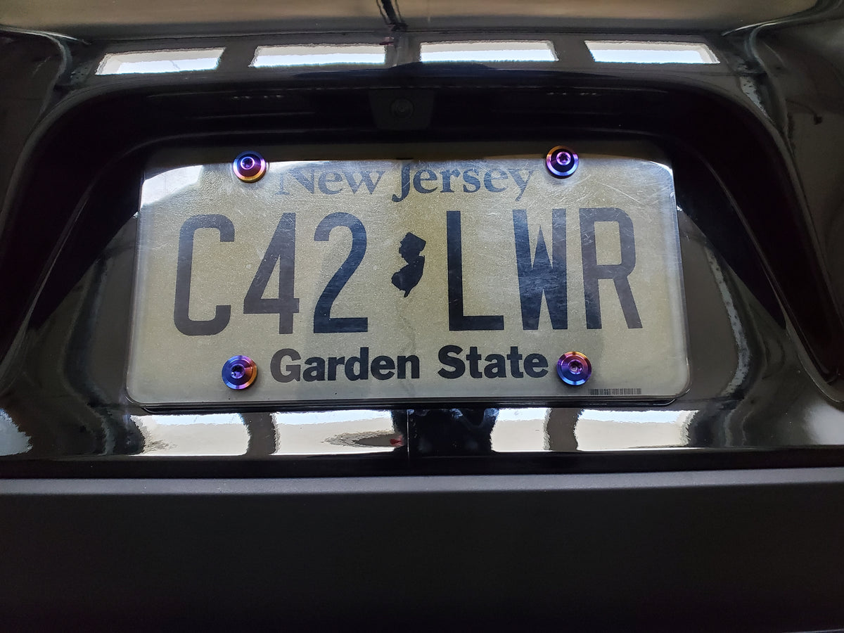 License plate hardware – Titanium Works