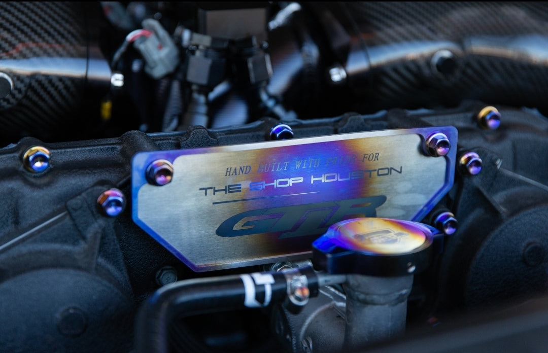 Titanium Works GTR R35 engine build plaque